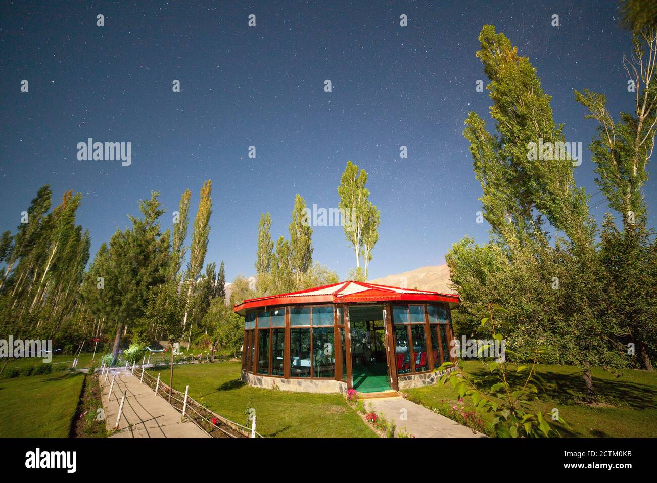 night landscape photography with stars and moon light of Pakistan Stock ...