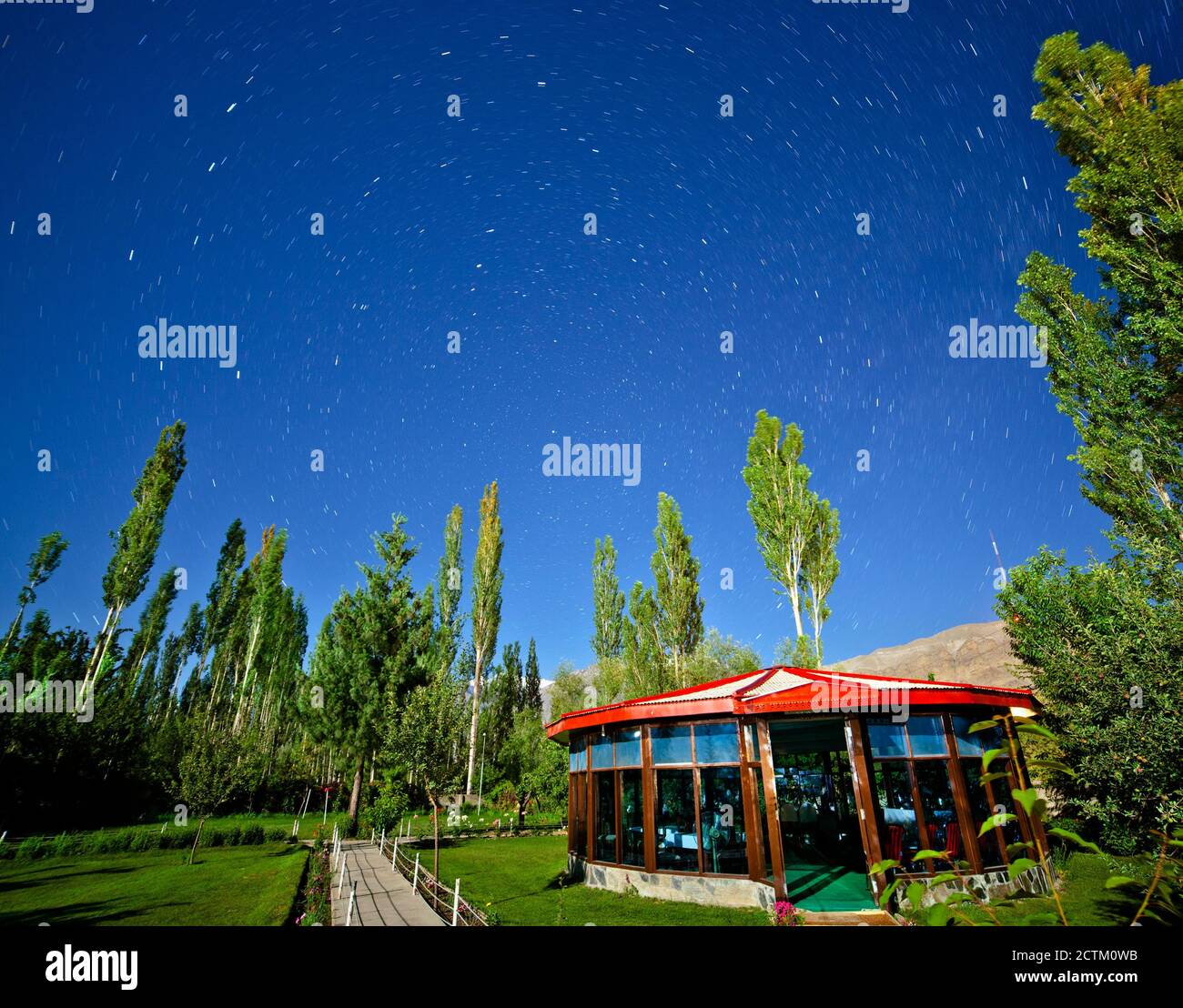 night landscape photography with stars and moon light of Pakistan Stock ...