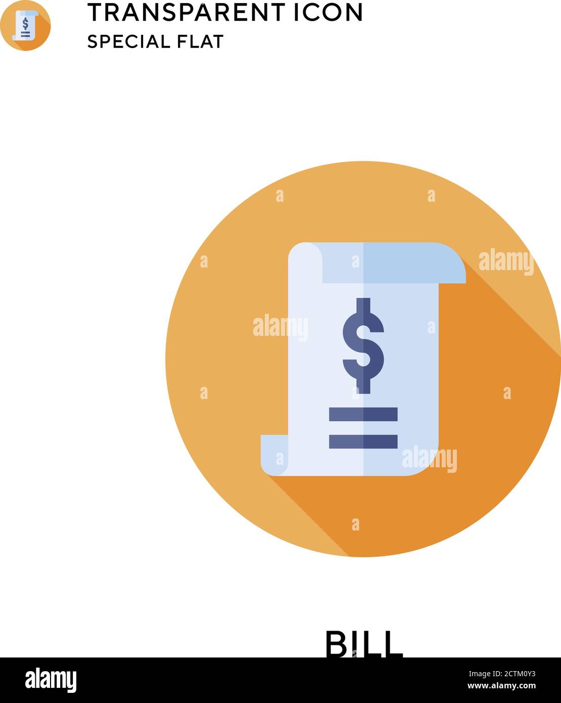 Bill vector icon. Flat style illustration. EPS 10 vector Stock Vector ...