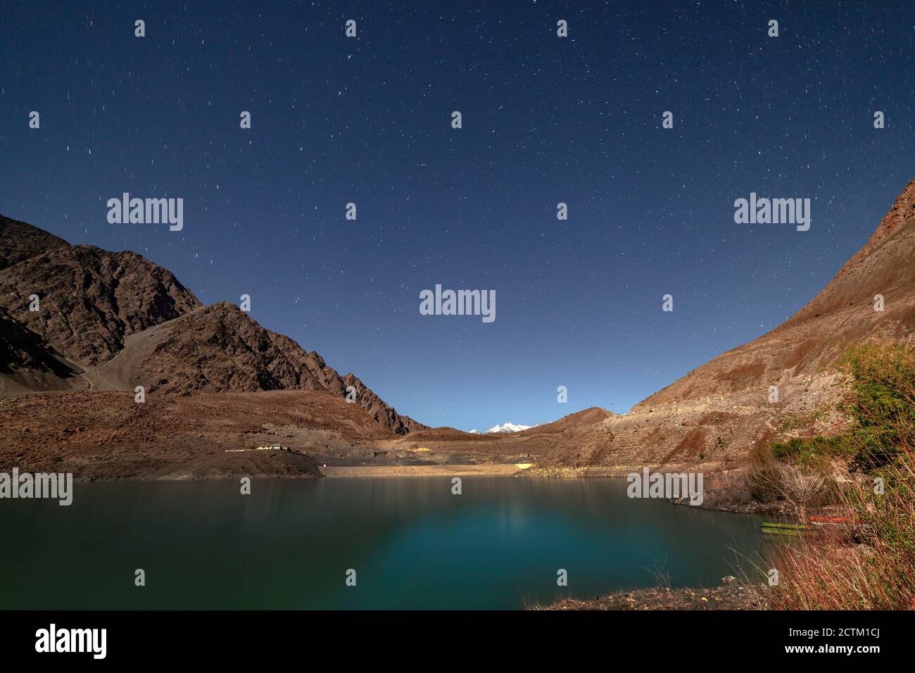 night landscape photography with stars and moon light of Pakistan Stock ...