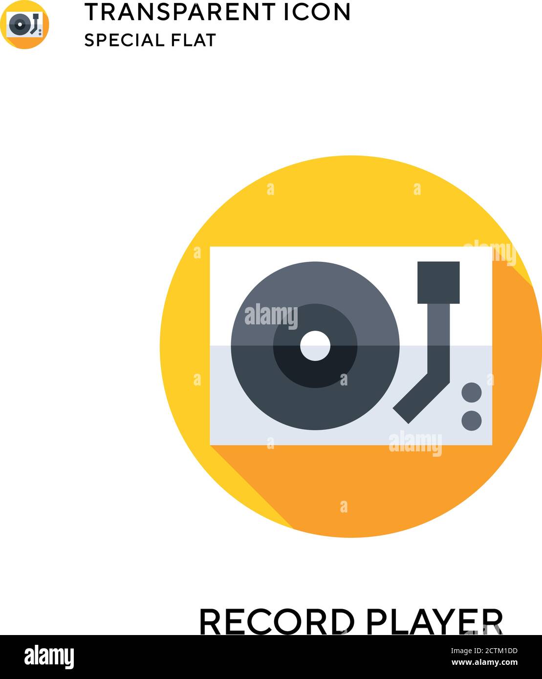 Record player vector icon. Flat style illustration. EPS 10 vector Stock ...