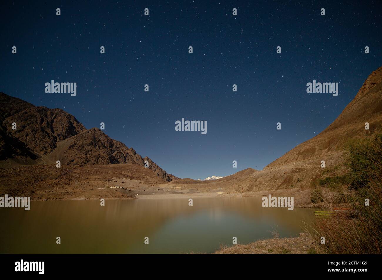 night landscape photography with stars and moon light of Pakistan Stock ...