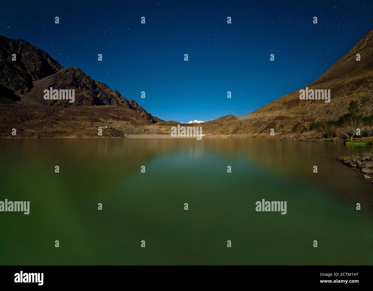night landscape photography with stars and moon light of Pakistan Stock ...