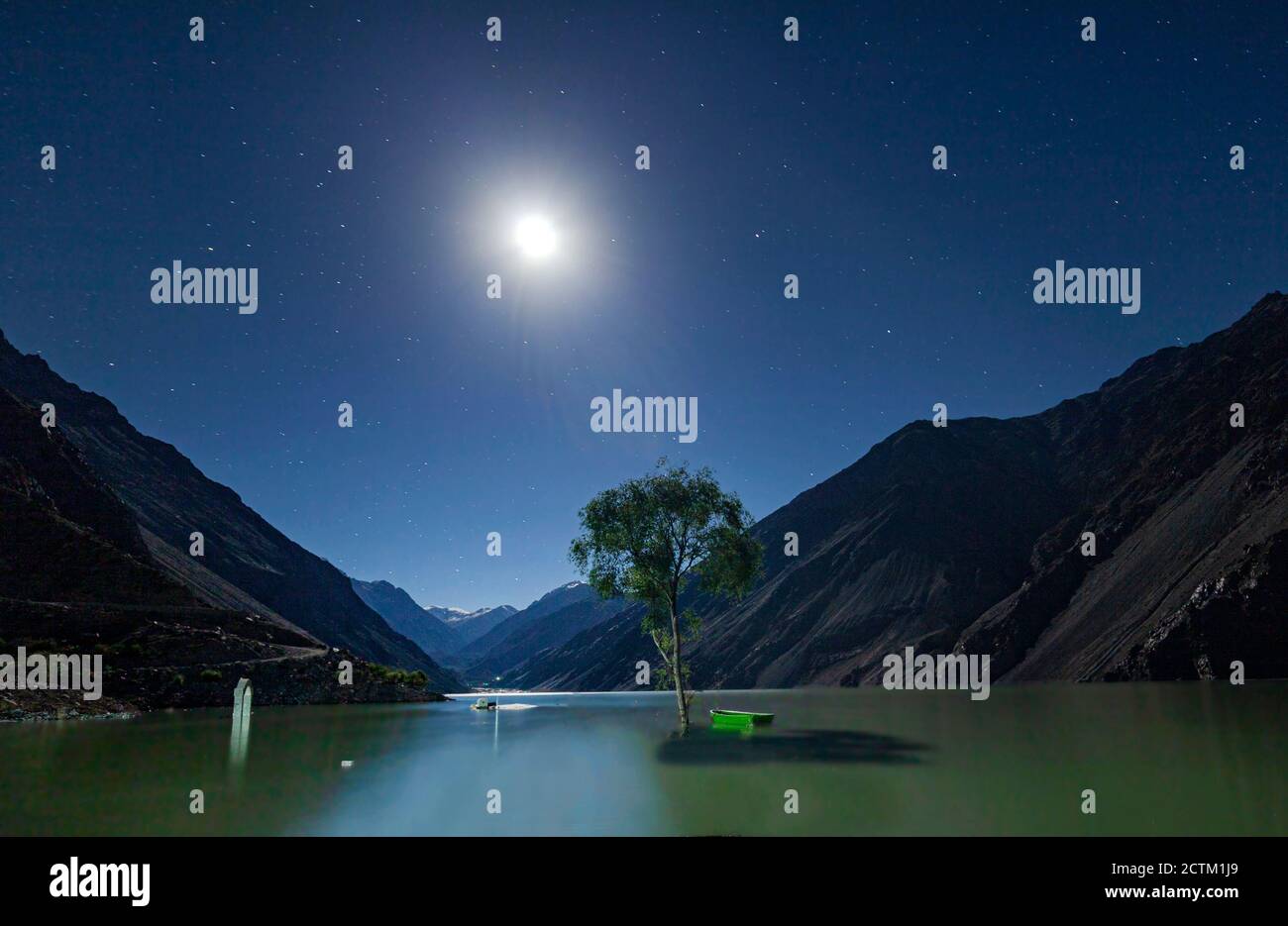 night landscape photography with stars and moon light of Pakistan Stock ...