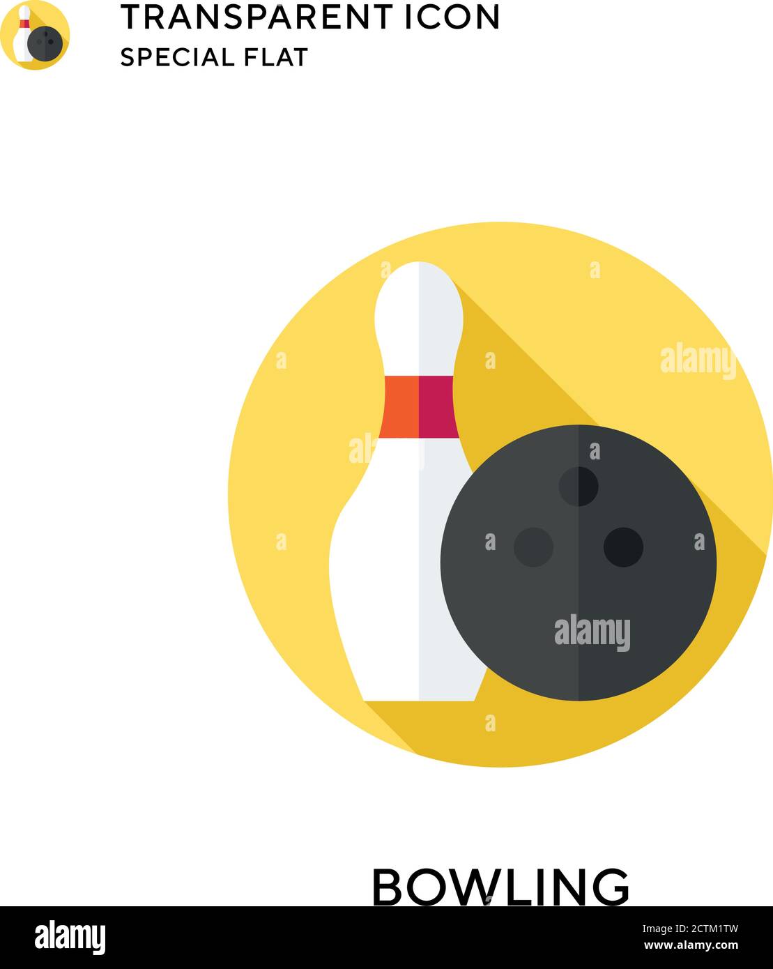 Bowling vector icon. Flat style illustration. EPS 10 vector Stock ...