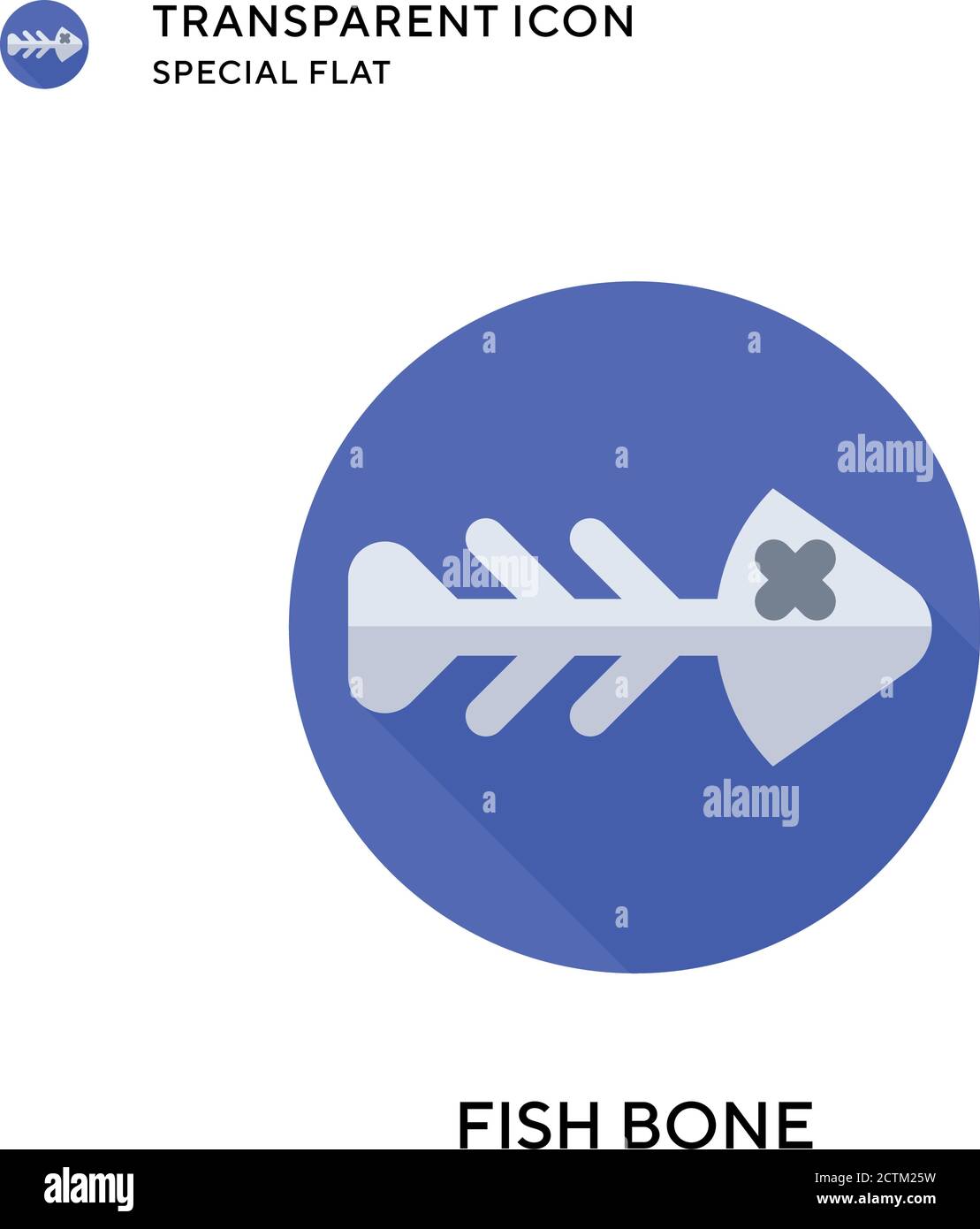 Fish bone vector icon. Flat style illustration. EPS 10 vector Stock ...