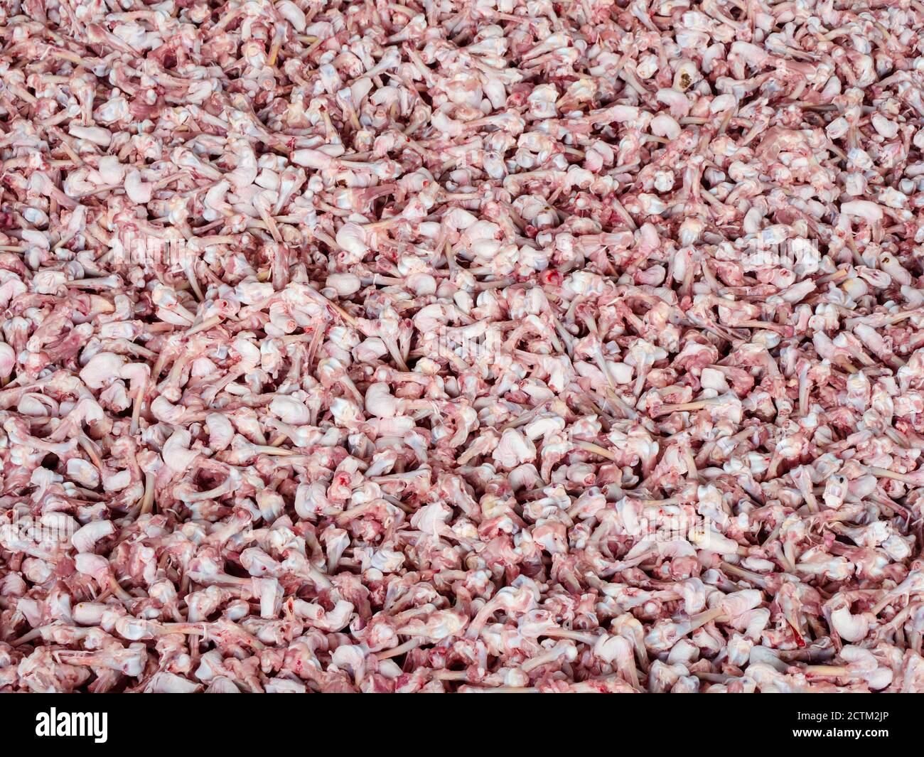 Byproducts from a chicken dressing plant at a rendering plant where the ...