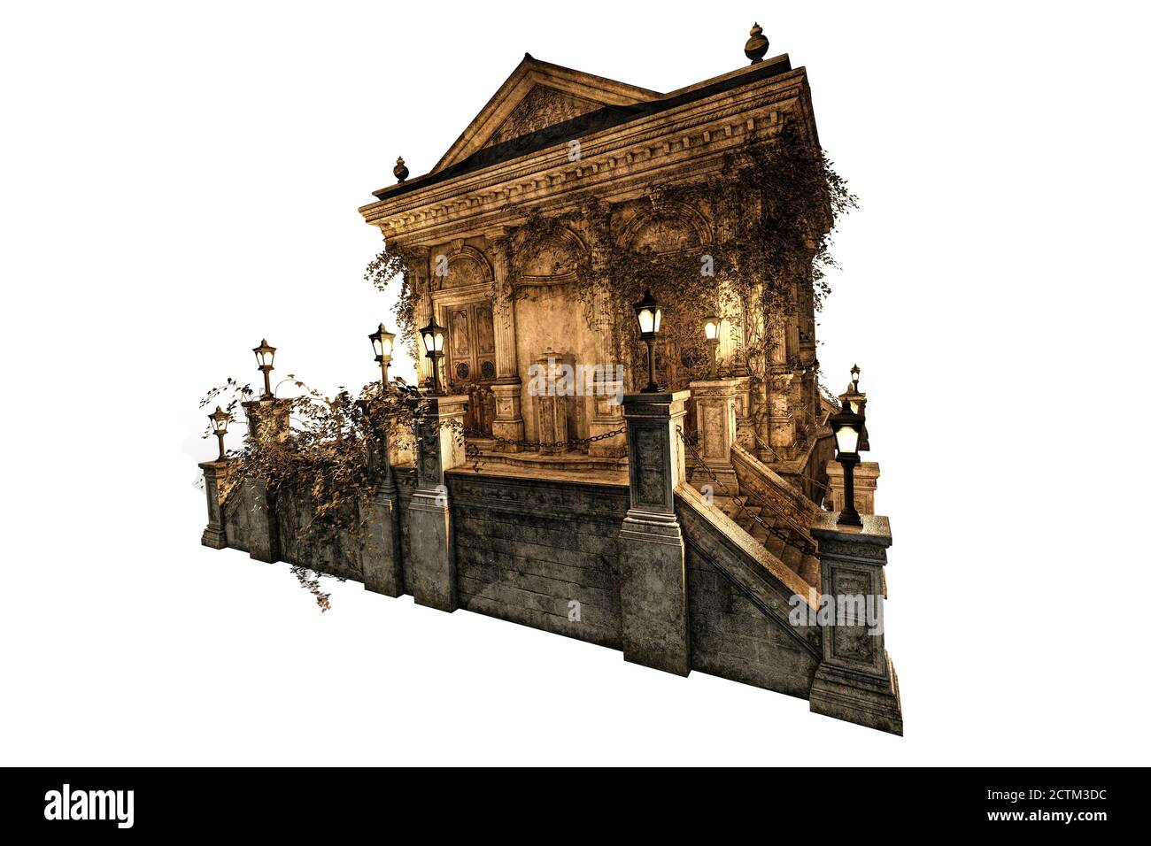 Academy Building Fantasy Architecture, 3D illustration, 3D rendering ...