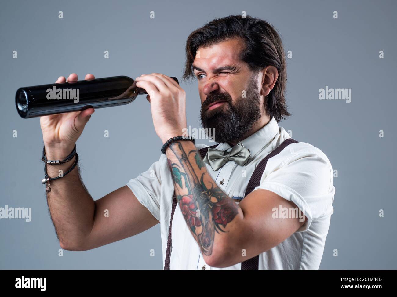 Red suspenders bartender hi-res stock photography and images - Alamy