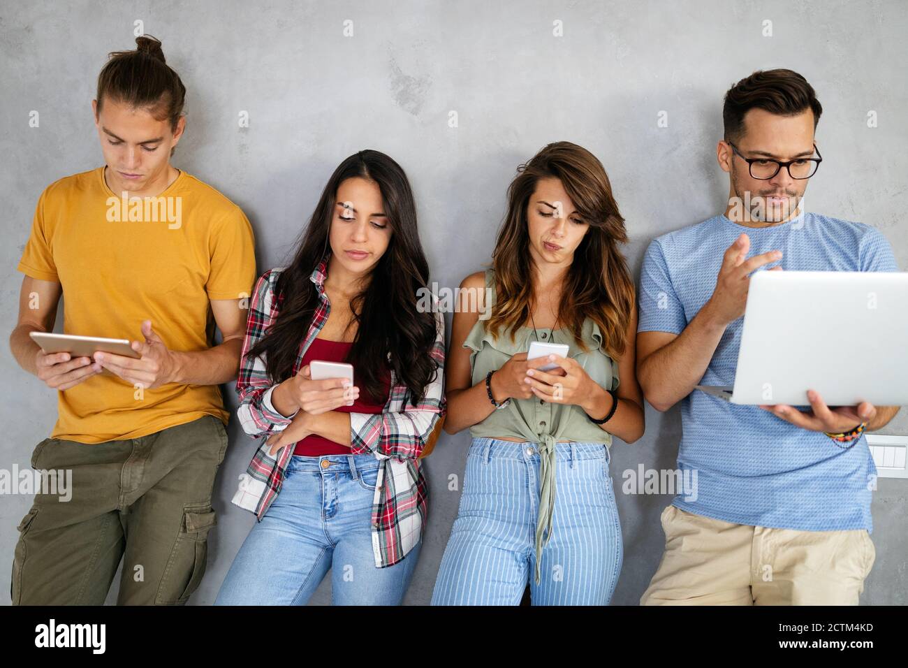 Digital connection technology student networking team friends concept ...