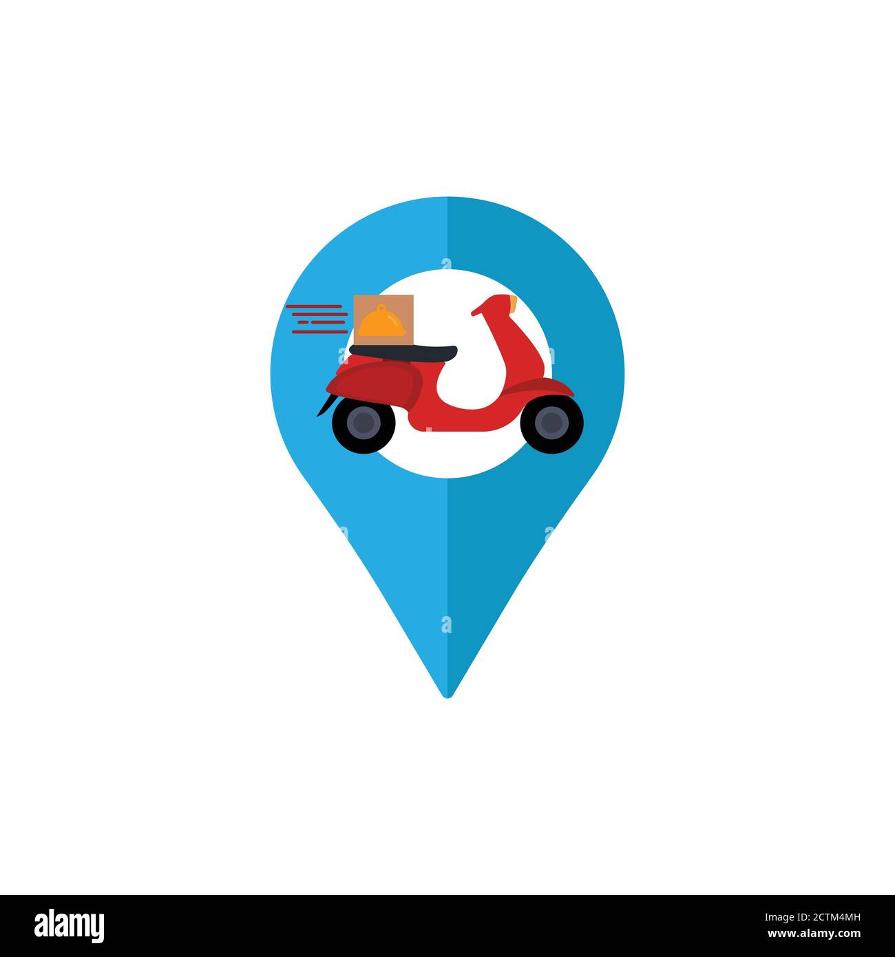 Motorcycle delivery flat icon, illustration location delivery. Design ...