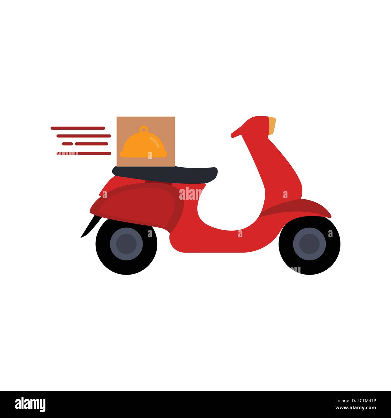 Motorcycle delivery flat icon, vector illustration. Design template ...
