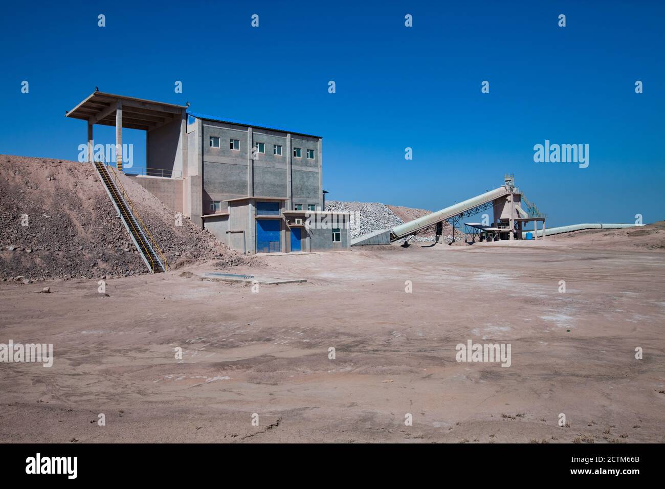 Modern Jambyl Cement plant mineral chalk quarry. industrial building ...