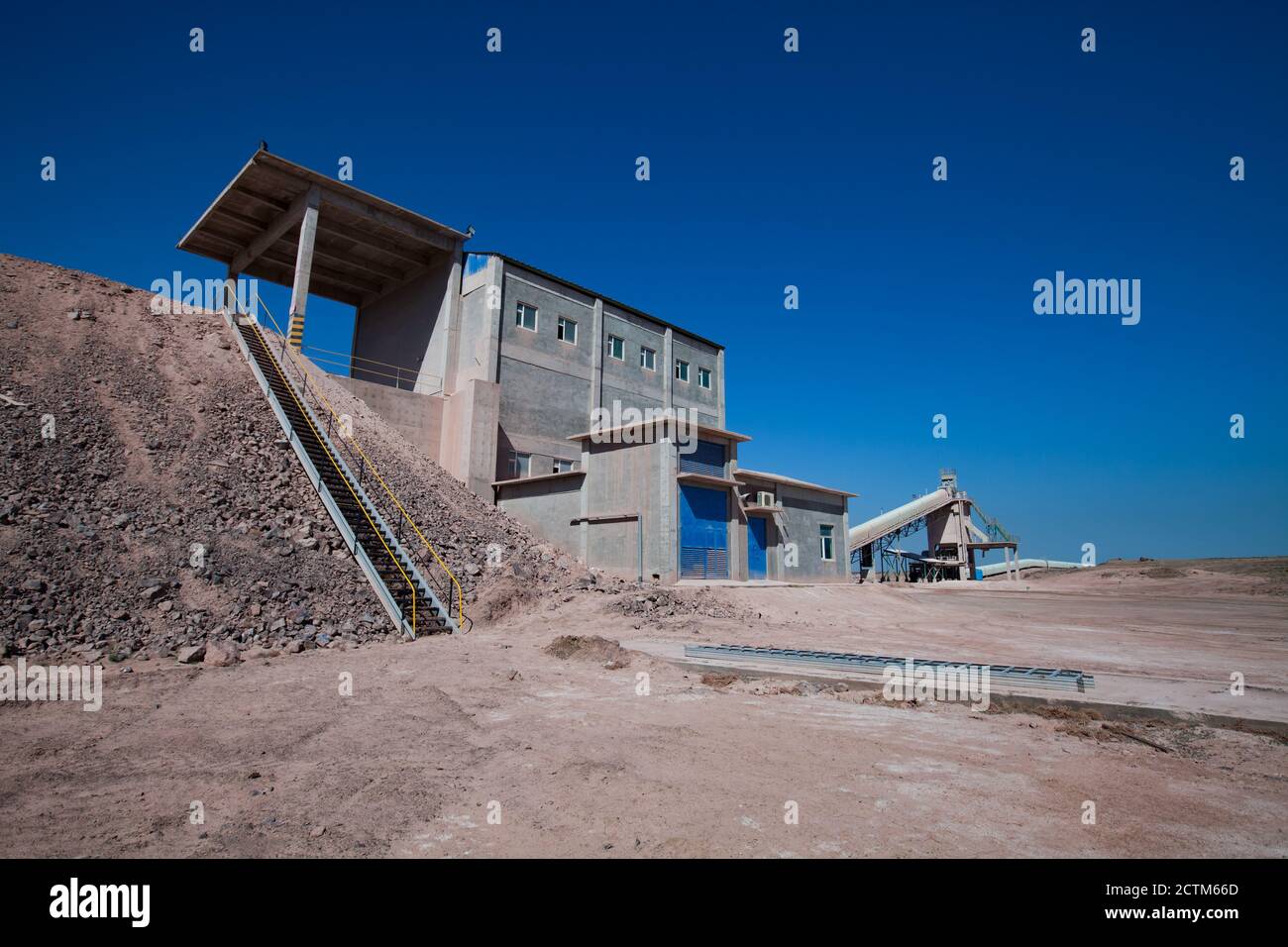 Modern Jambyl Cement plant mineral chalk quarry. industrial building ...