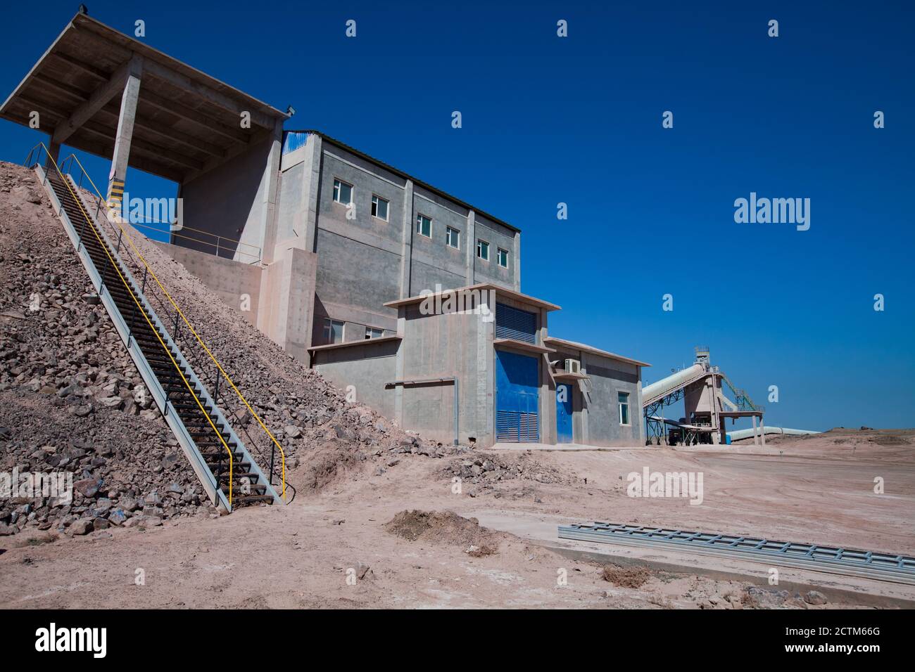 Mining and processing plant building and conveyor in stone quarry of ...