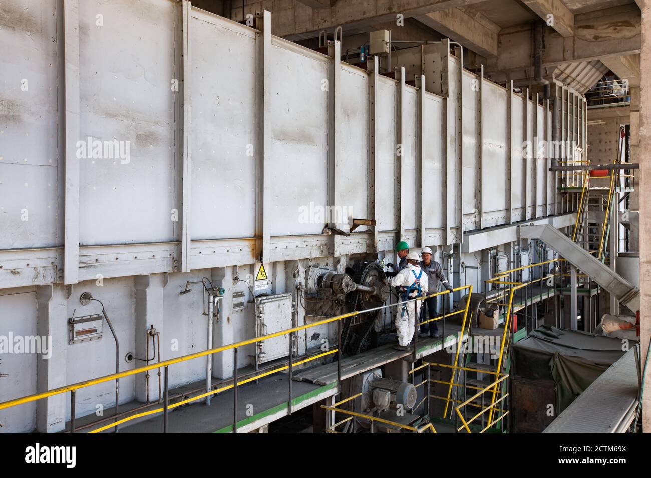 Mynaral/Kazakhstan: Cement plant Jambyl Cement. Clinker rotary kiln ...