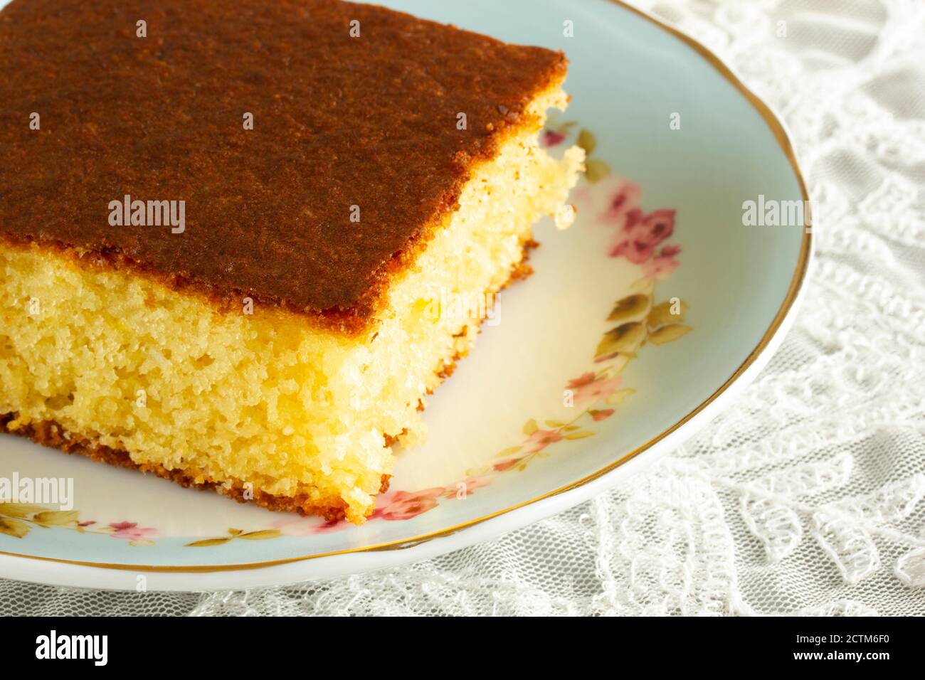 Homemade traditional Turkish dessert Revani Stock Photo - Alamy