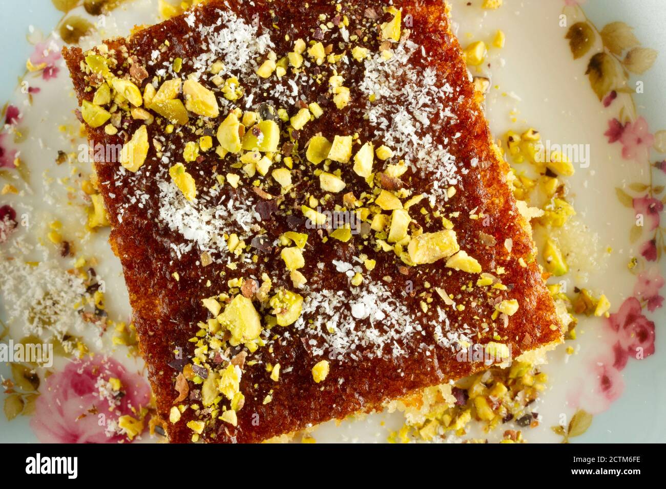 Homemade traditional Turkish dessert Revani Stock Photo - Alamy