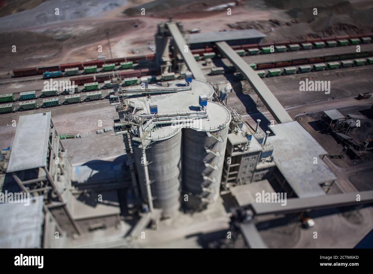 Mynaral/Kazakhstan - April 23 2012: Modern cement plant in desert ...