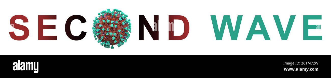 COVID-19 Coronavirus Pandemic Second Wave Text Wide- Virus Epidemic ...