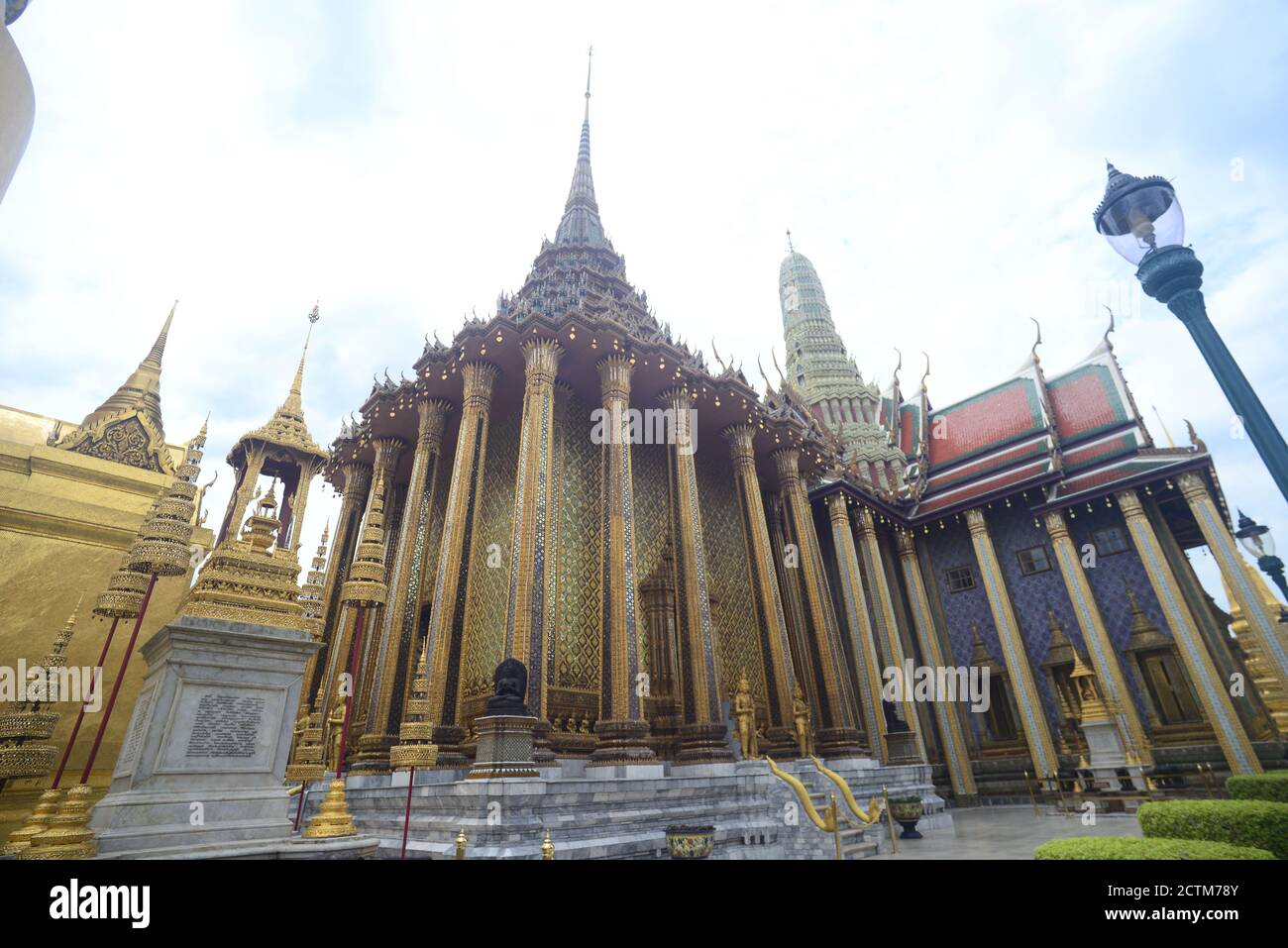 The Temple of the Emerald Buddha or Wat Phra Kaew no people in the time ...