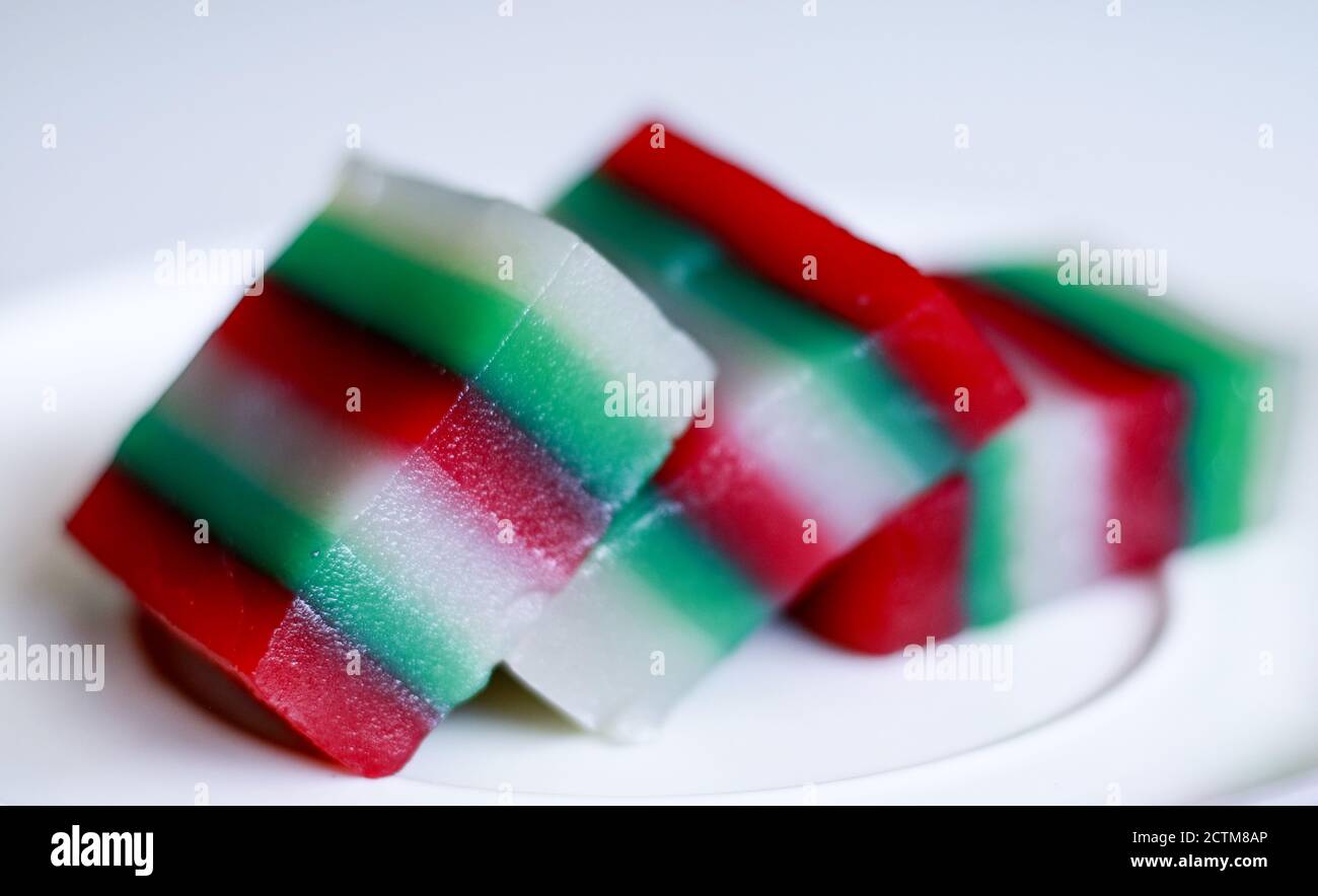 Rice Flour Layer Cake on white background. Indonesian traditional food ...