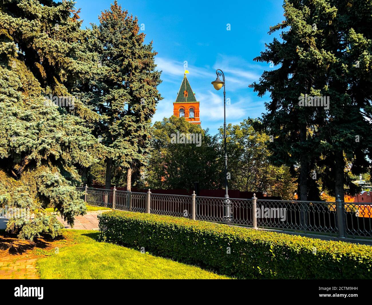 Colorful flowers in Moscow Kremlin gardens. Moscow, Russia Stock Photo ...