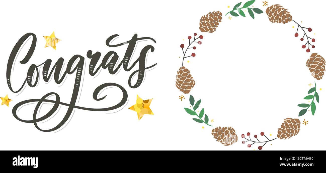 Congrats Congratulations card lettering calligraphy text Brush Stock ...