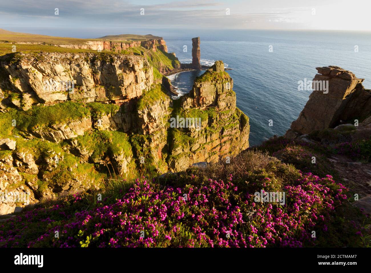 Cliffs of Hoy and Old Man of Hoy sea stack, Orkney Isles Stock Photo ...