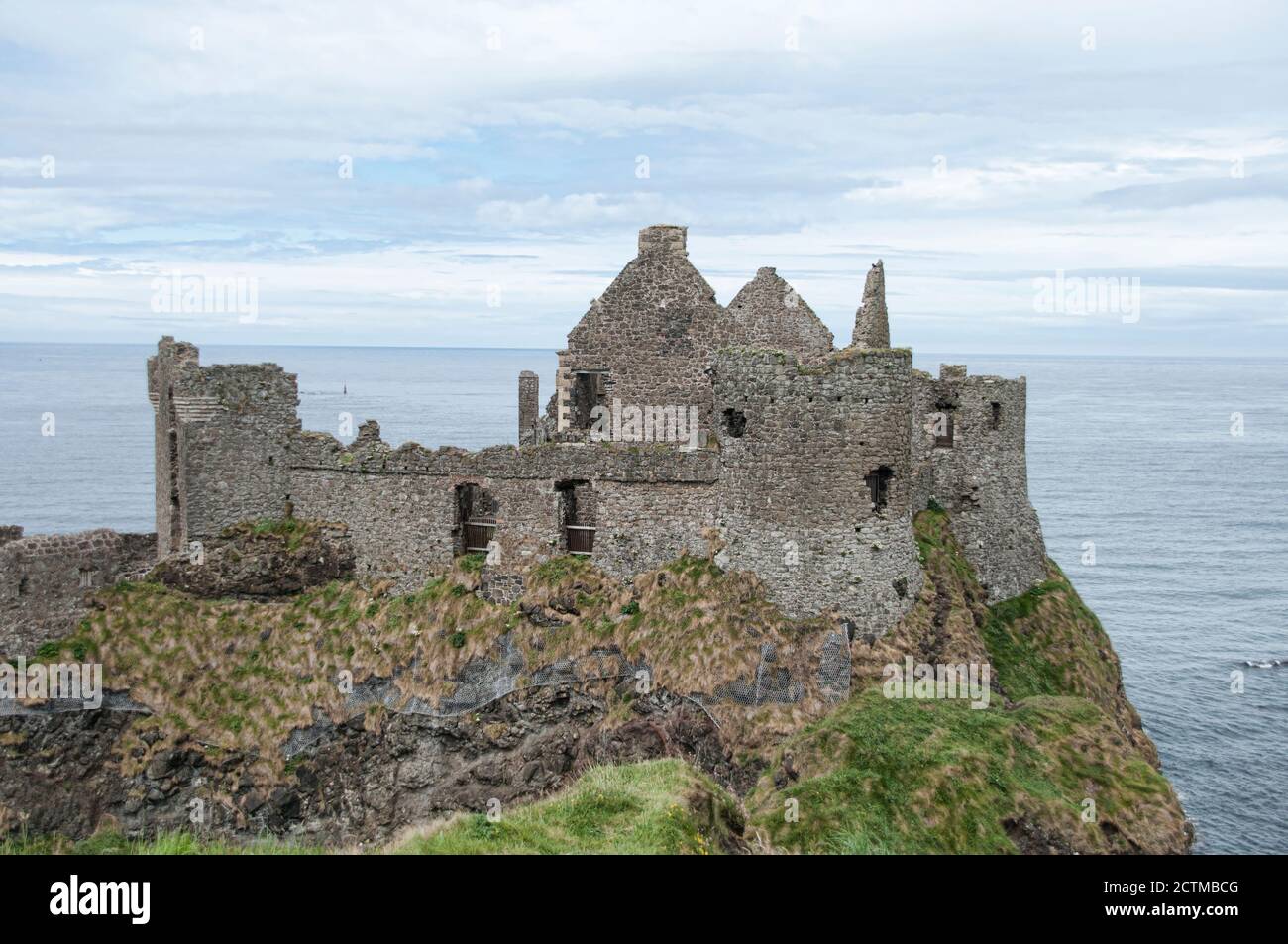 Inside view of Dunluce Castle, a ruined medieval castle in Northern ...