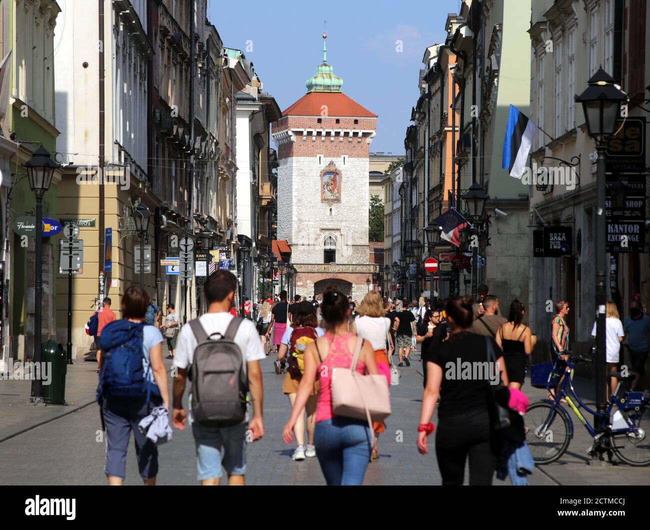 Cracow. Krakow. Poland.Florianska Street and Florianska Gate (Brama ...