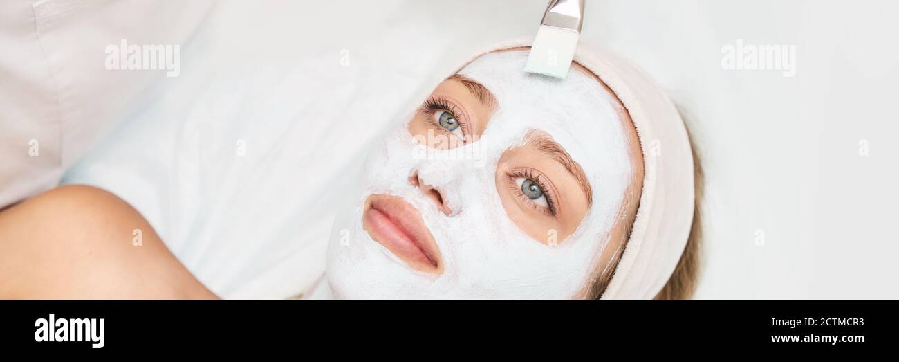Portrait of moisturizing mask on white background for medical design ...