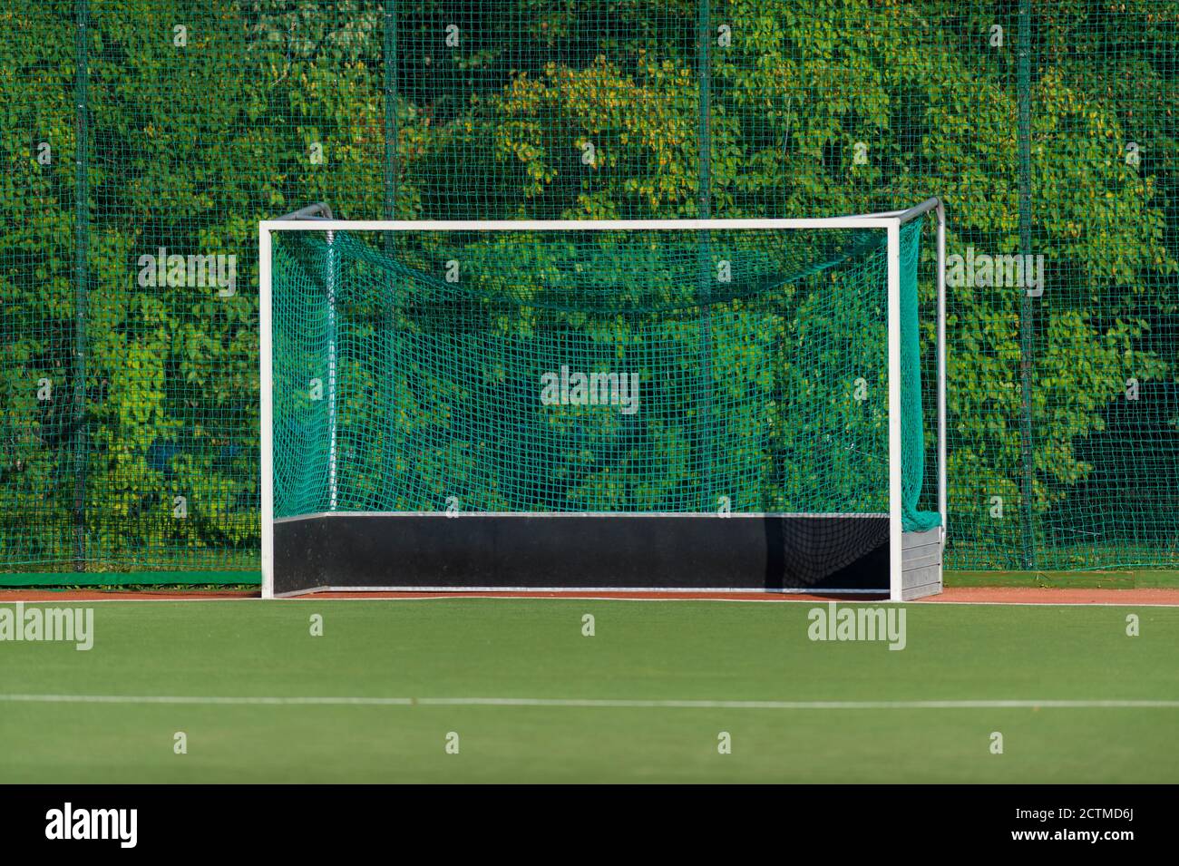 Field hockeyl stadium lifestyle, green grass and hockey gate. Team ...