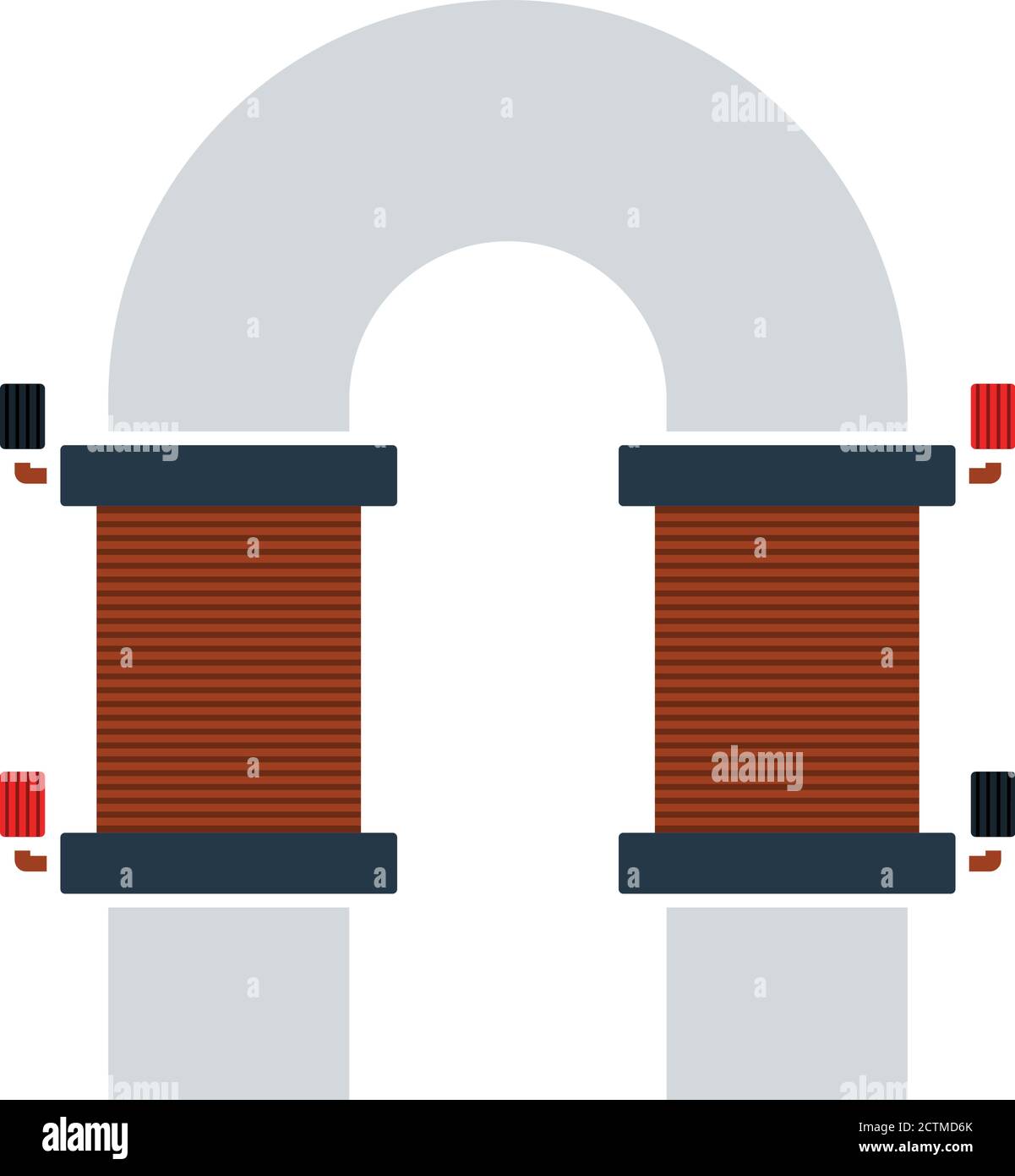 Electric Magnet Icon. Flat Color Design. Vector Illustration Stock ...