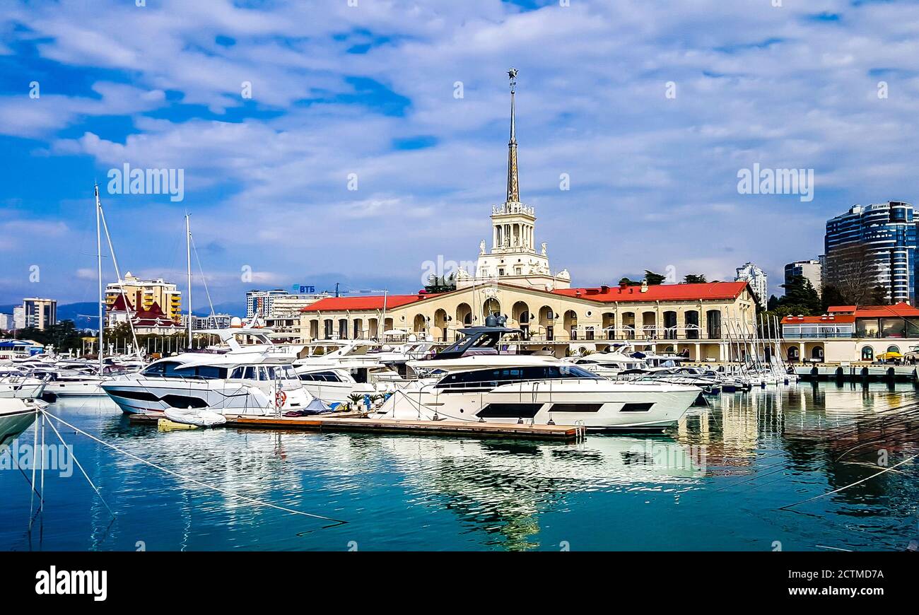 Yachts in port of Sochi. Russia Stock Photo - Alamy