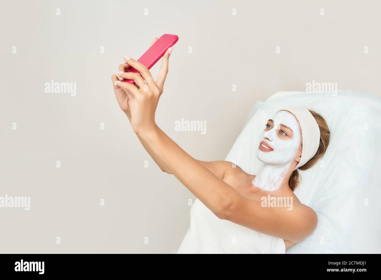 Portrait of moisturizing mask on white background for medical design ...