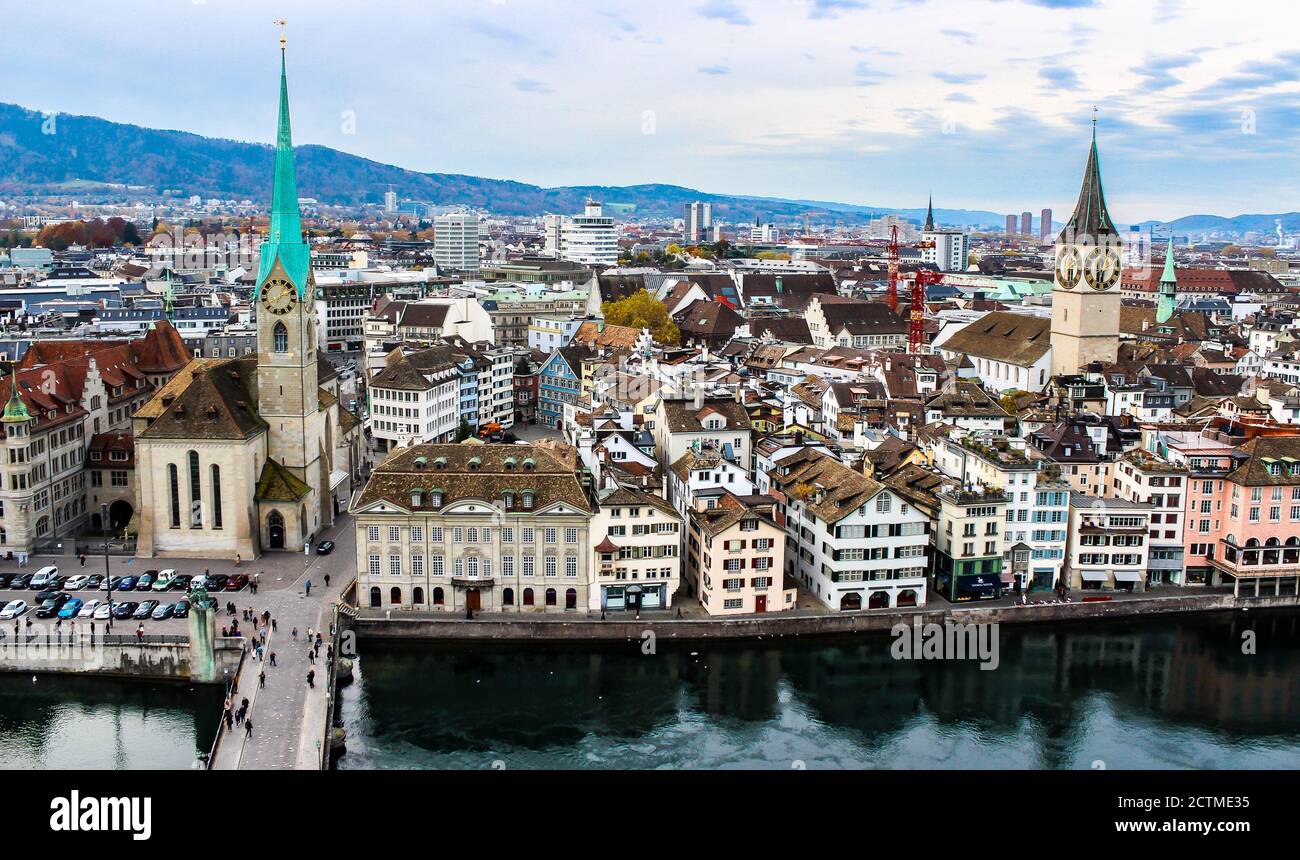 Aerial view of zurich hi-res stock photography and images - Alamy
