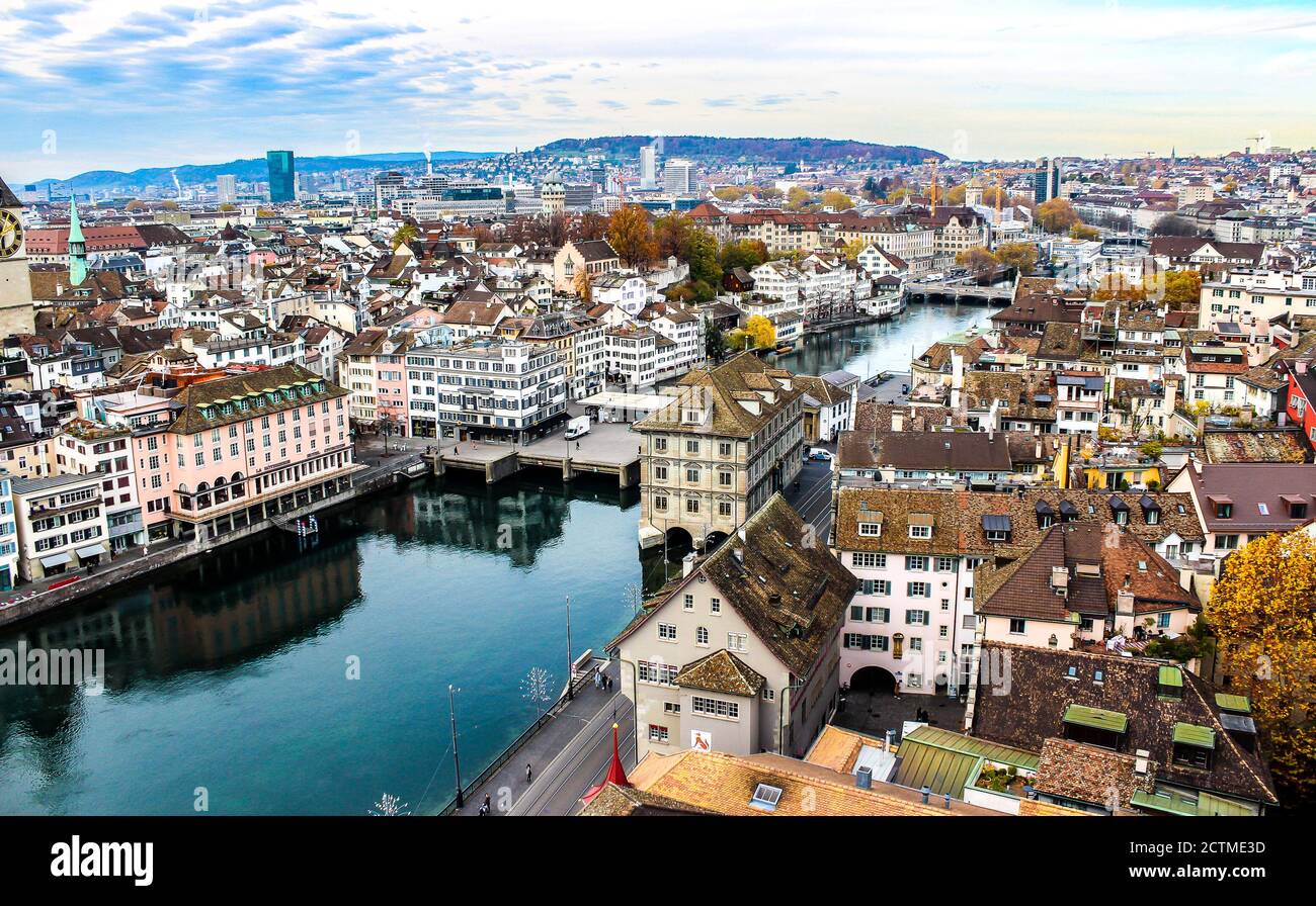 Aerial view of zurich hi-res stock photography and images - Alamy