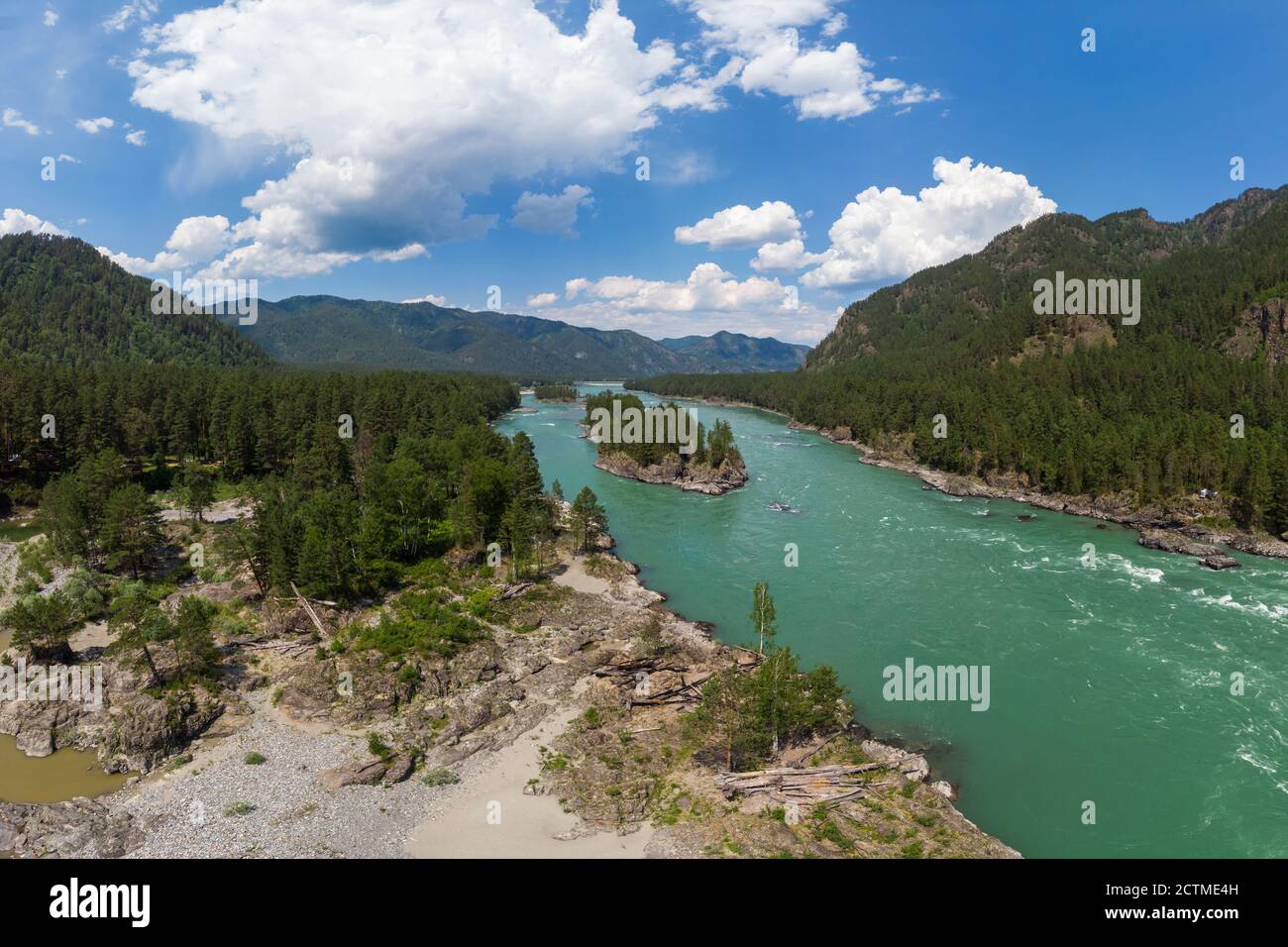Aerial view of Katun river Stock Photo - Alamy