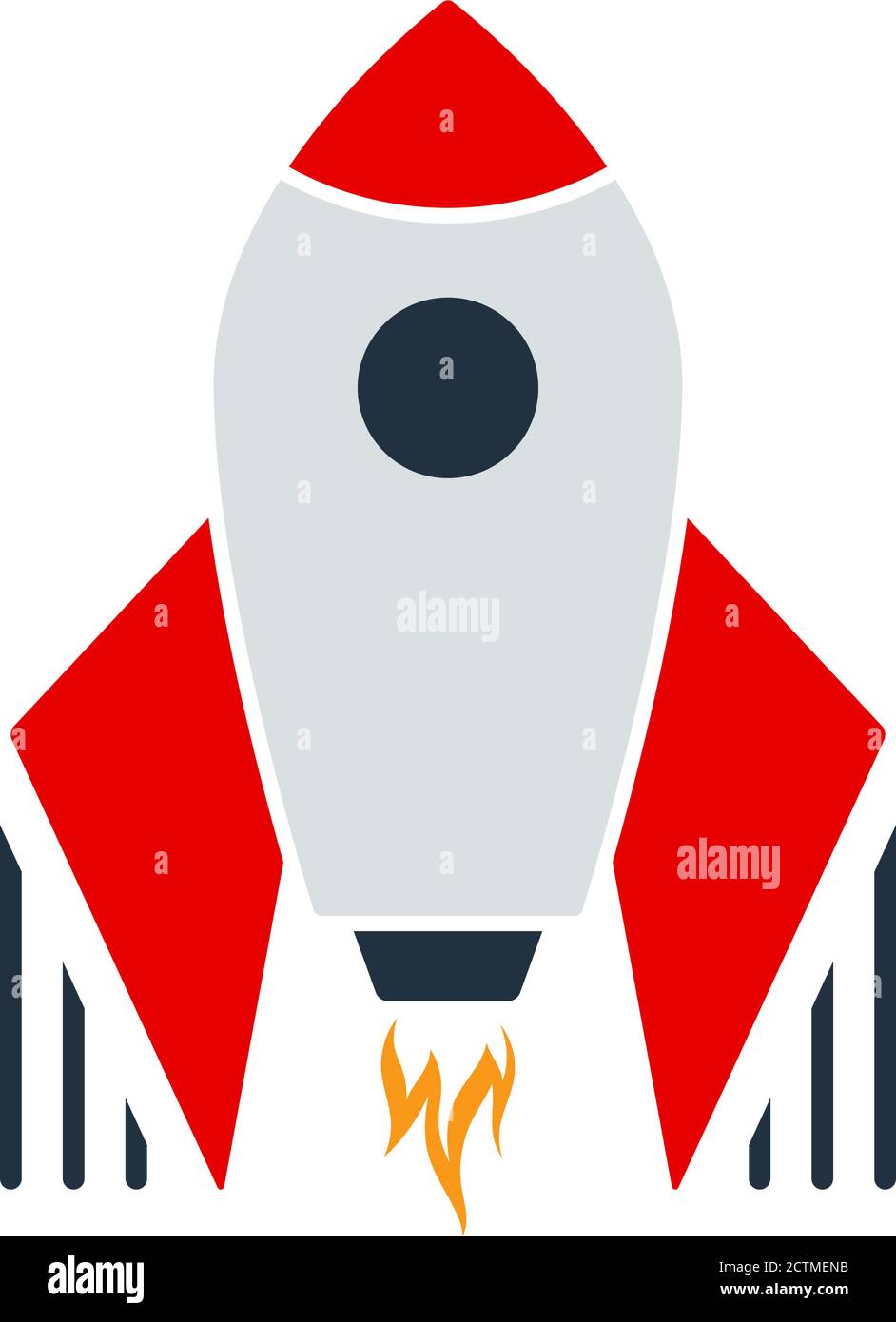 Startup Rocket Icon. Flat Color Design. Vector Illustration Stock ...