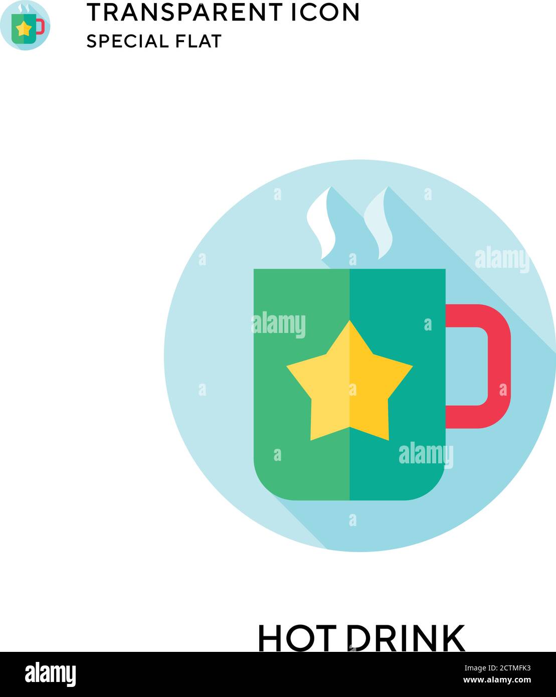 Hot drink vector icon. Flat style illustration. EPS 10 vector Stock ...