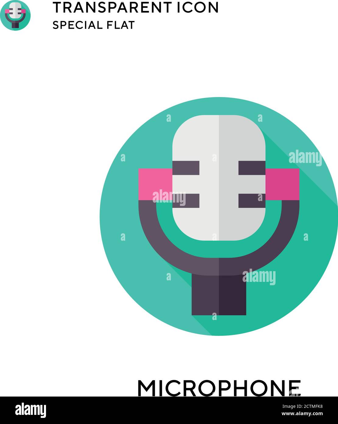 Microphone vector icon. Flat style illustration. EPS 10 vector Stock ...