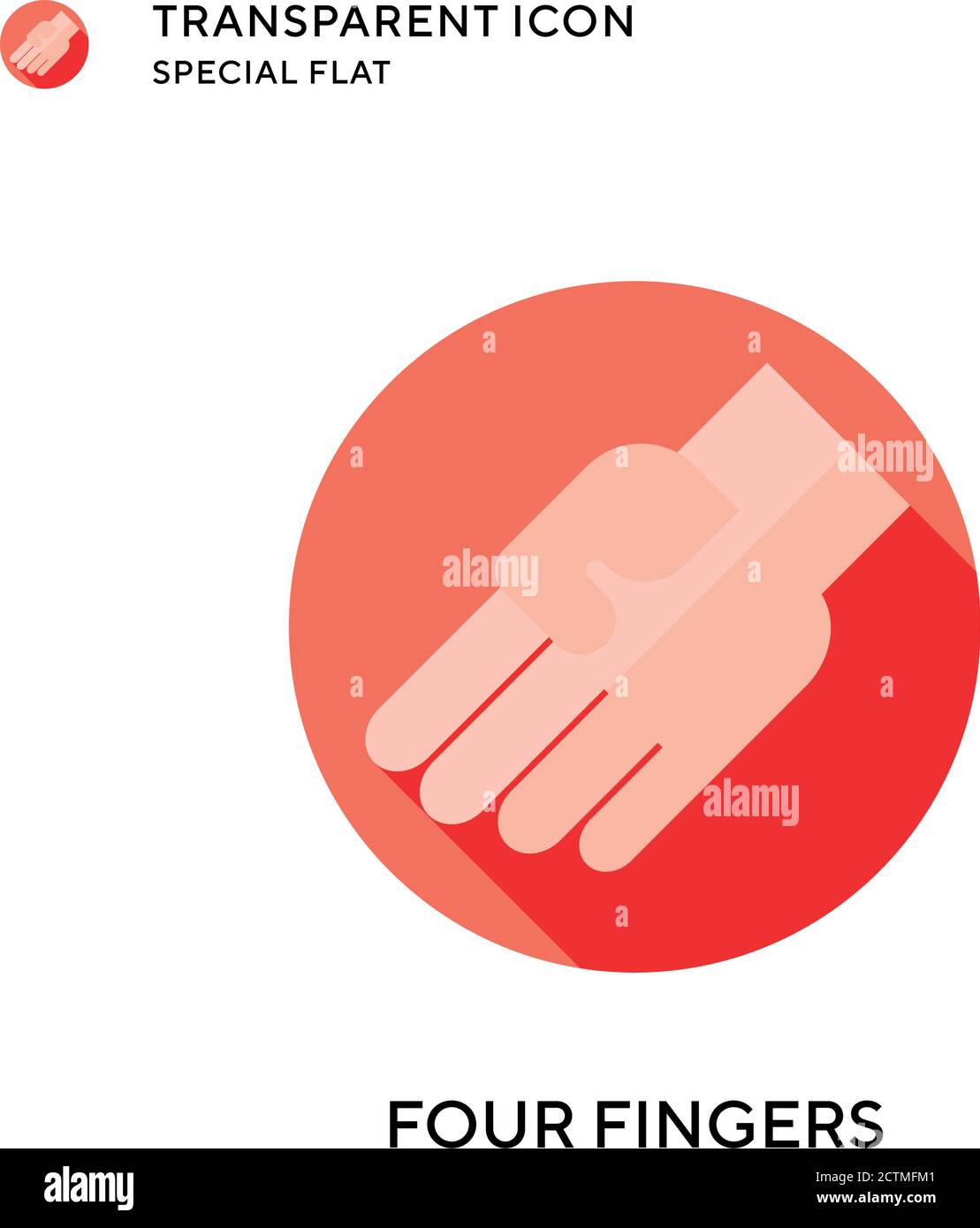 Four fingers vector icon. Flat style illustration. EPS 10 vector Stock ...