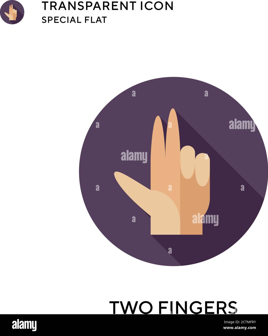 Girl showing two fingers Stock Vector Images - Alamy