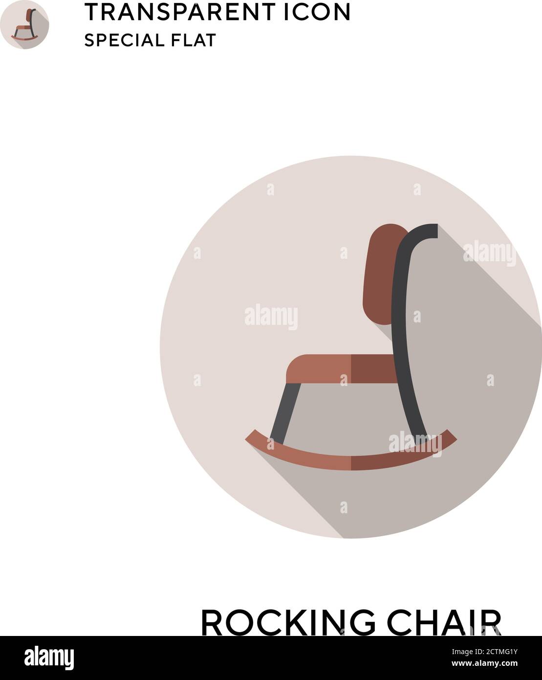 Rocking chair vector icon. Flat style illustration. EPS 10 vector Stock ...