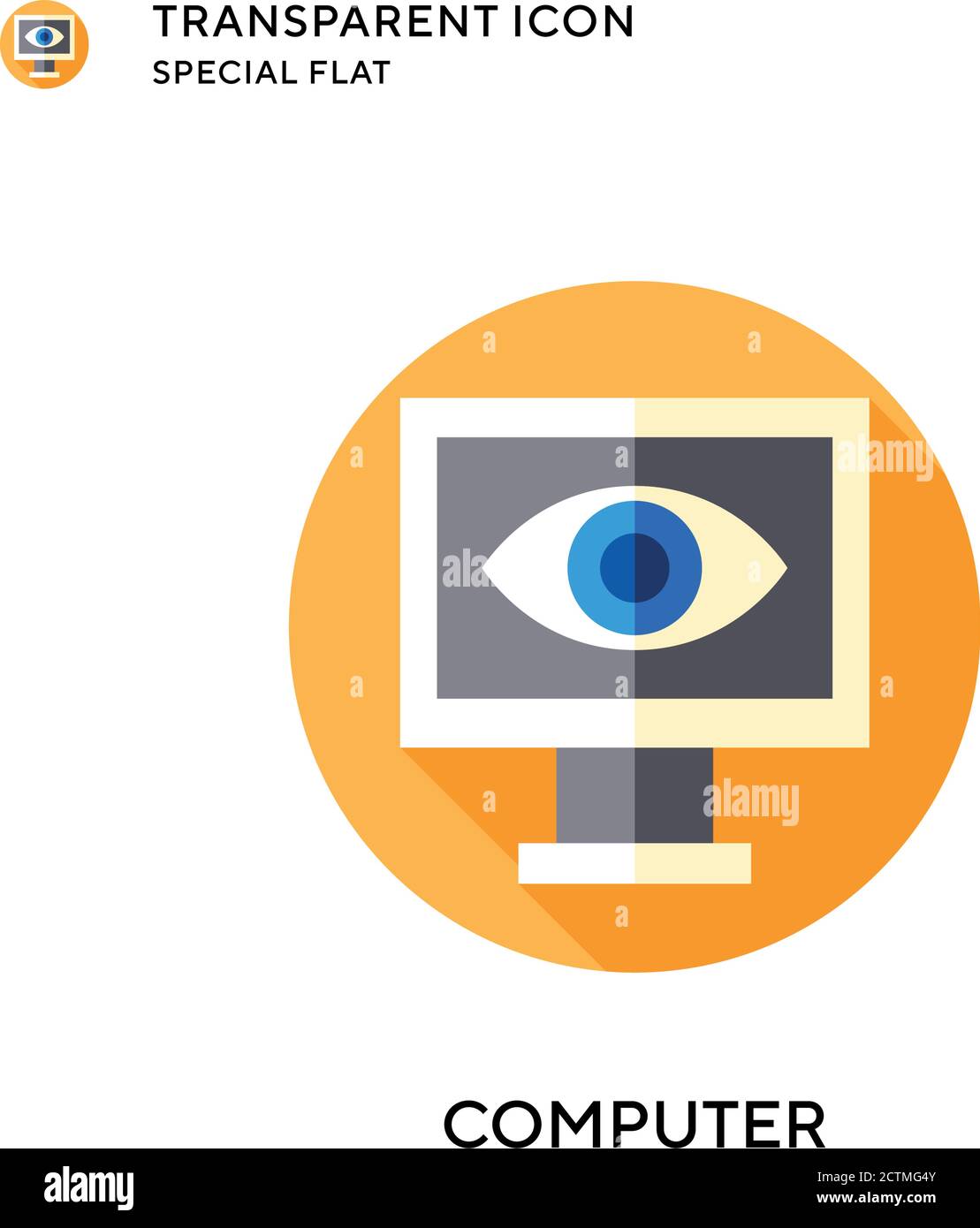 Computer vector icon. Flat style illustration. EPS 10 vector Stock ...