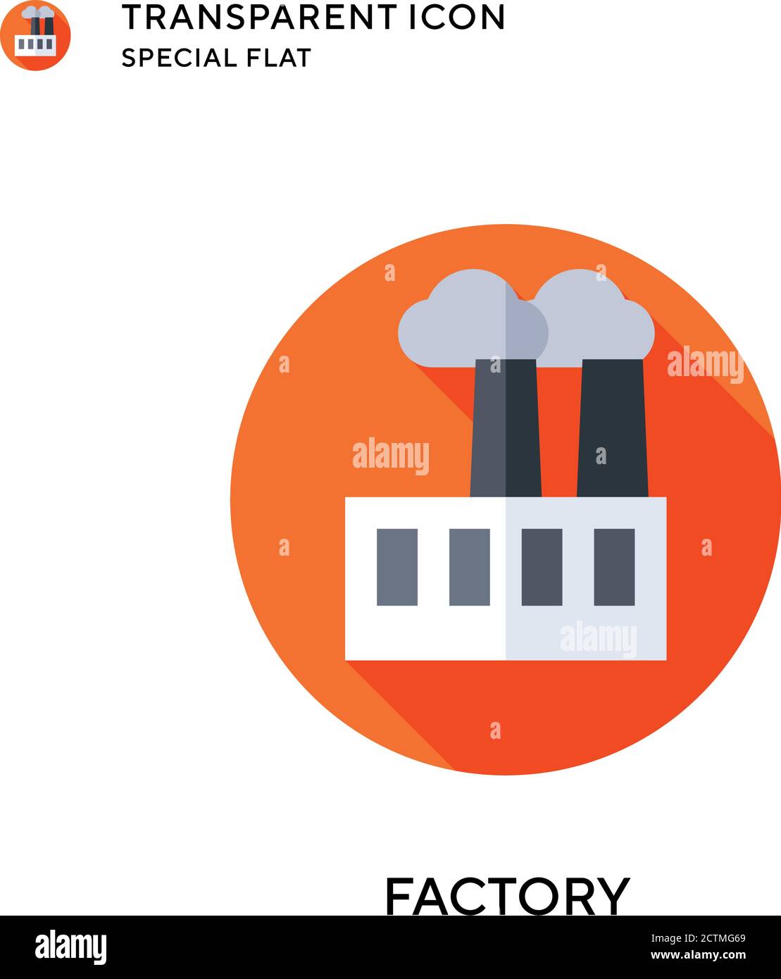 Factory vector icon. Flat style illustration. EPS 10 vector Stock ...