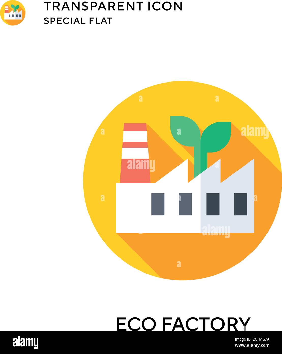 Eco factory vector icon. Flat style illustration. EPS 10 vector Stock ...