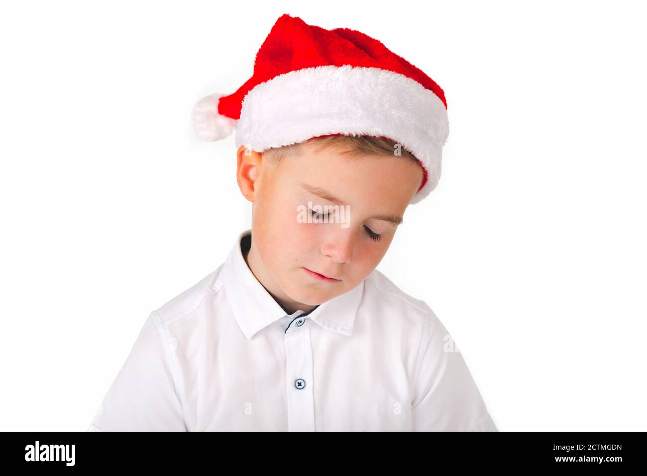 Close up upset young caucasian boy showing face gesture. Funny emotions ...