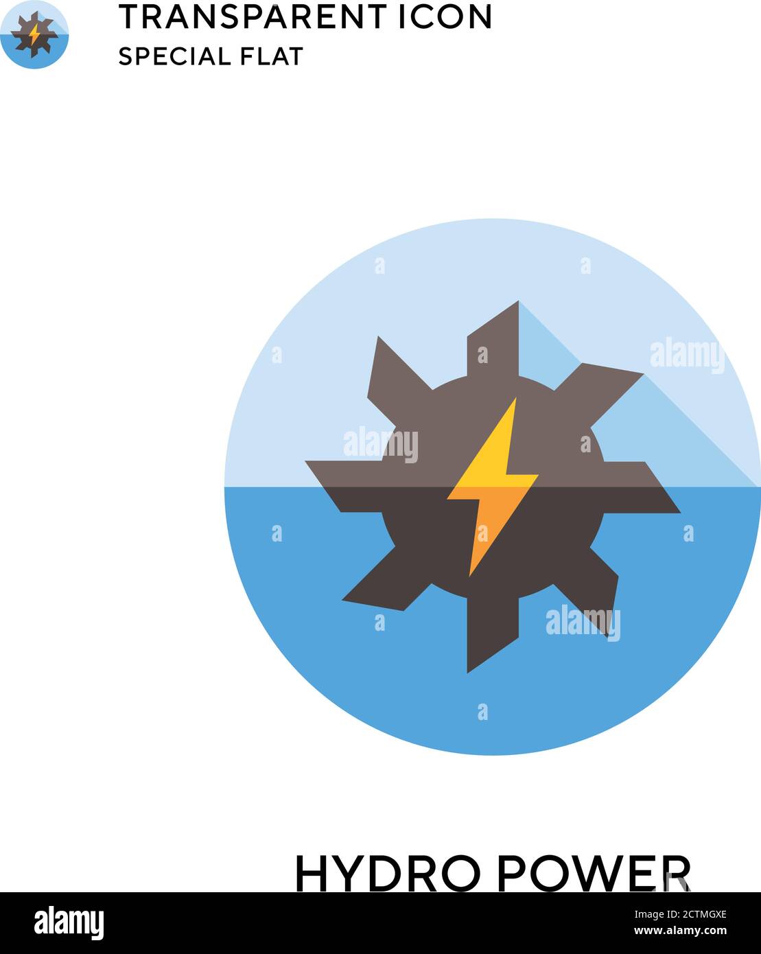 Hydro power vector icon. Flat style illustration. EPS 10 vector Stock ...